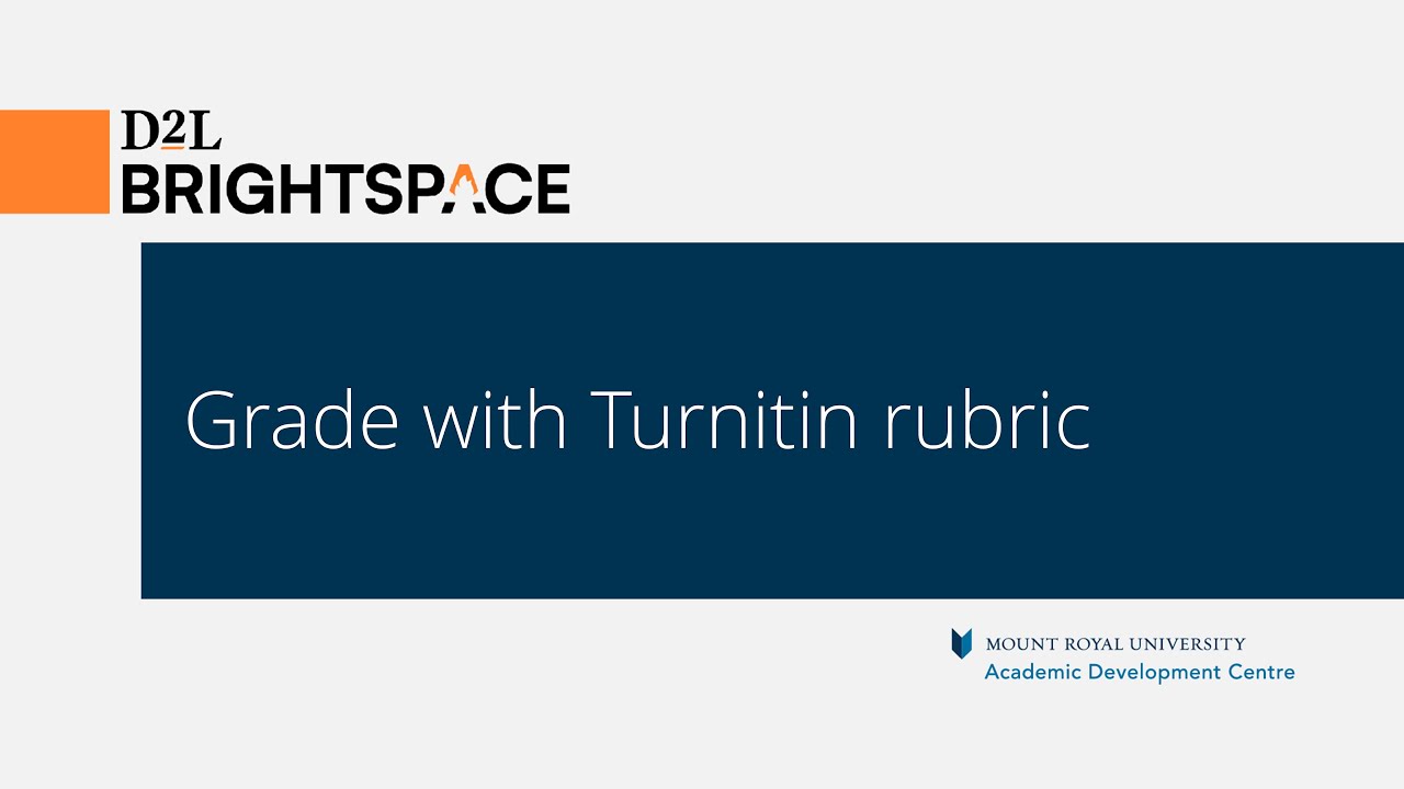 Grade with Turnitin rubric