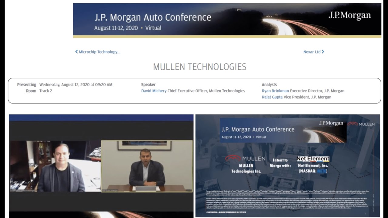 Mullen Technologies, David Michery JP Morgan Virtual Auto Conference 2020