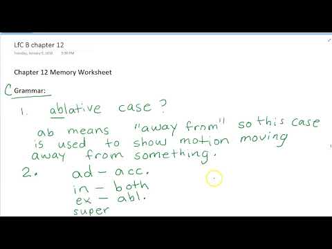 Latin for Children B chapter 12 Memory worksheet