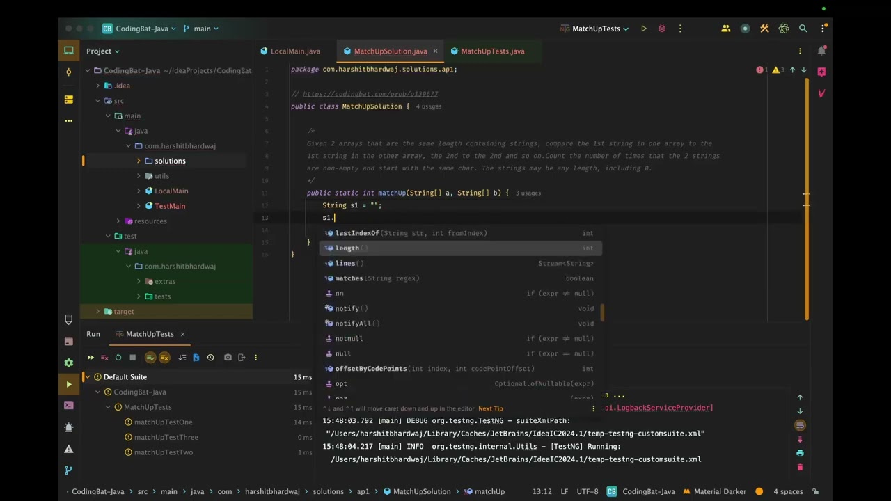 CodingBat Java | AP-1 Section | matchUp