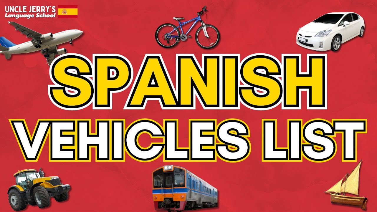 Full Spanish transportation vocabulary list in English for beginners