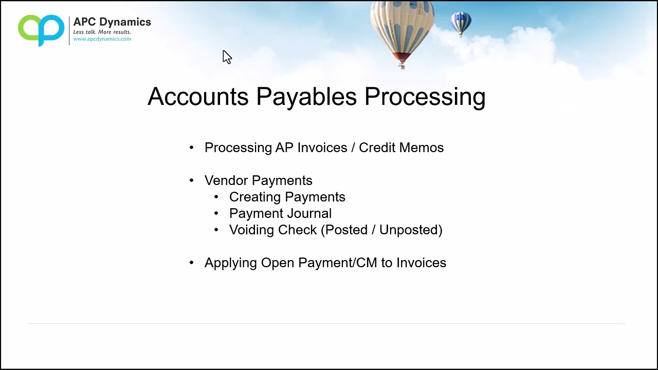 Accounts Payable Processing in Dynamics 365 Business Central