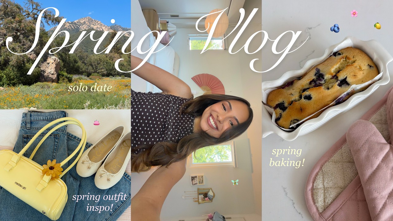 SPRING VLOG 🌸 spring clothing haul, solo date, baking, trying a new coffee shop, etc!