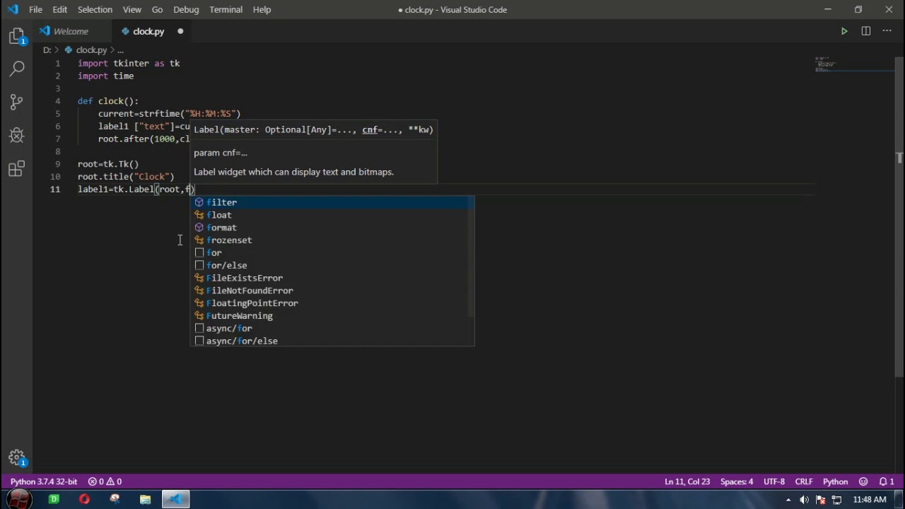 Digital Clock Using Python (Source Codes)