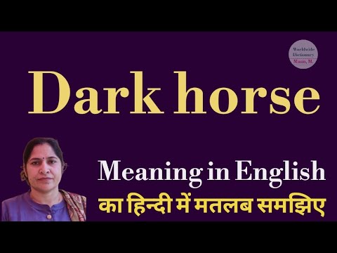 dark horse meaning l meaning of dark horse l dark horse ka Hindi mein kya matlab hota hai l vocabula