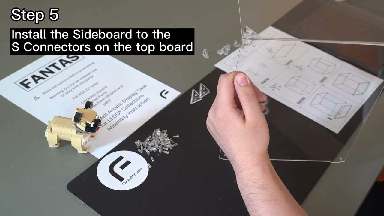 FantasMall Acrylic Display Case for LEGO Assembly Instruction