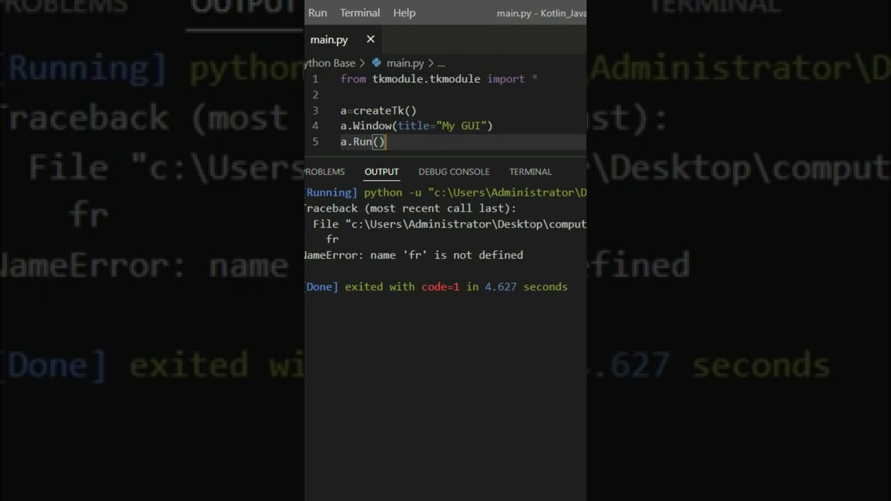 Make GUI faster with Python Tkinter and TkModule #shorts | Python tkinter and tkmodule frameworks