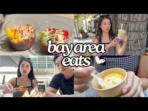Bay Area food, it’s a mood Santana Row | hot🔥 ube boba, matchacado, mango dessert