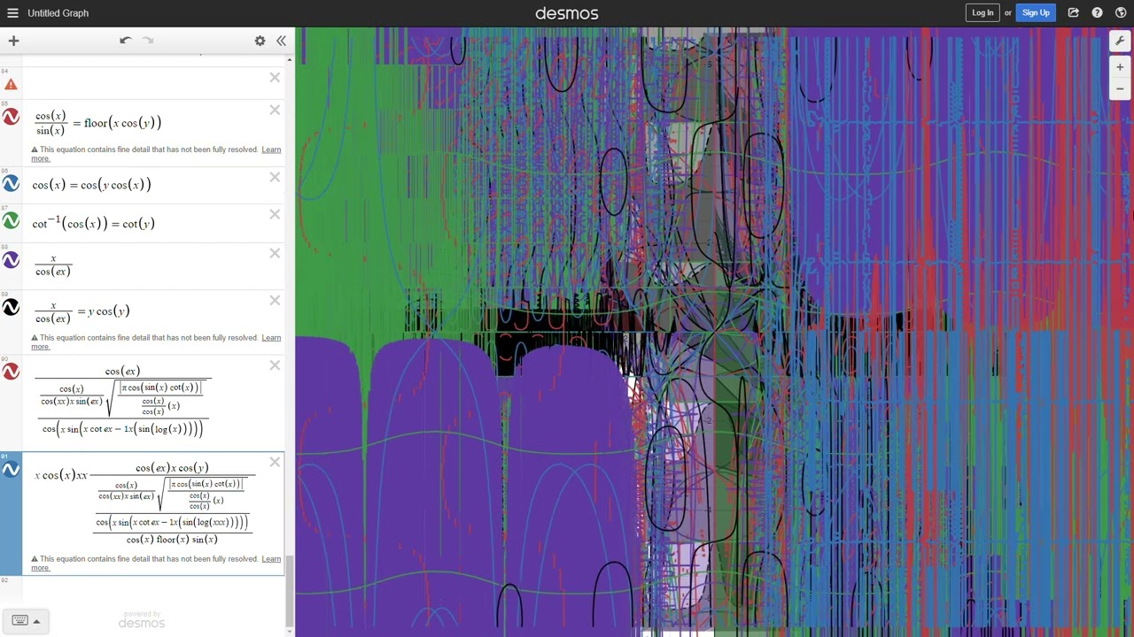 The most cursed and glitched desmos graph