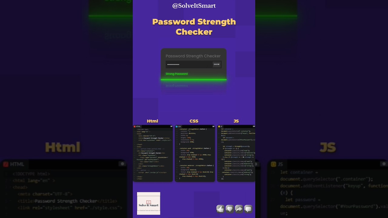 🔥 Password Strength Checker || Solve It Smart