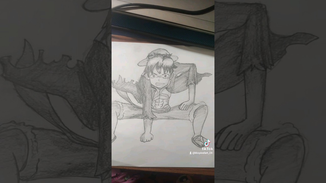 I drew monkey D Luffy from one piece #onepiece #monkeydluffy