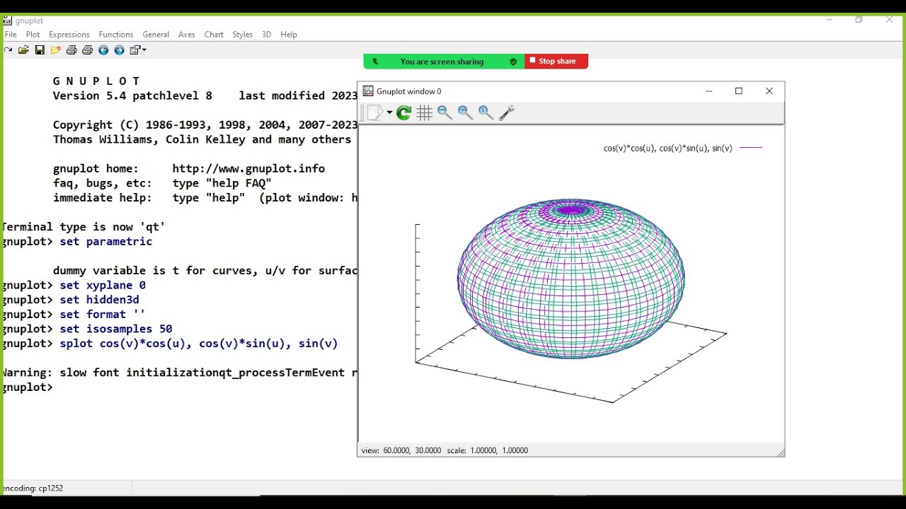GNUPLOT TUTORIAL LEC 7: 3-DIMENSIONAL PARAMETRIC PLOT IN SPHERICAL POLAR CO-ORDINATE SYSTEM