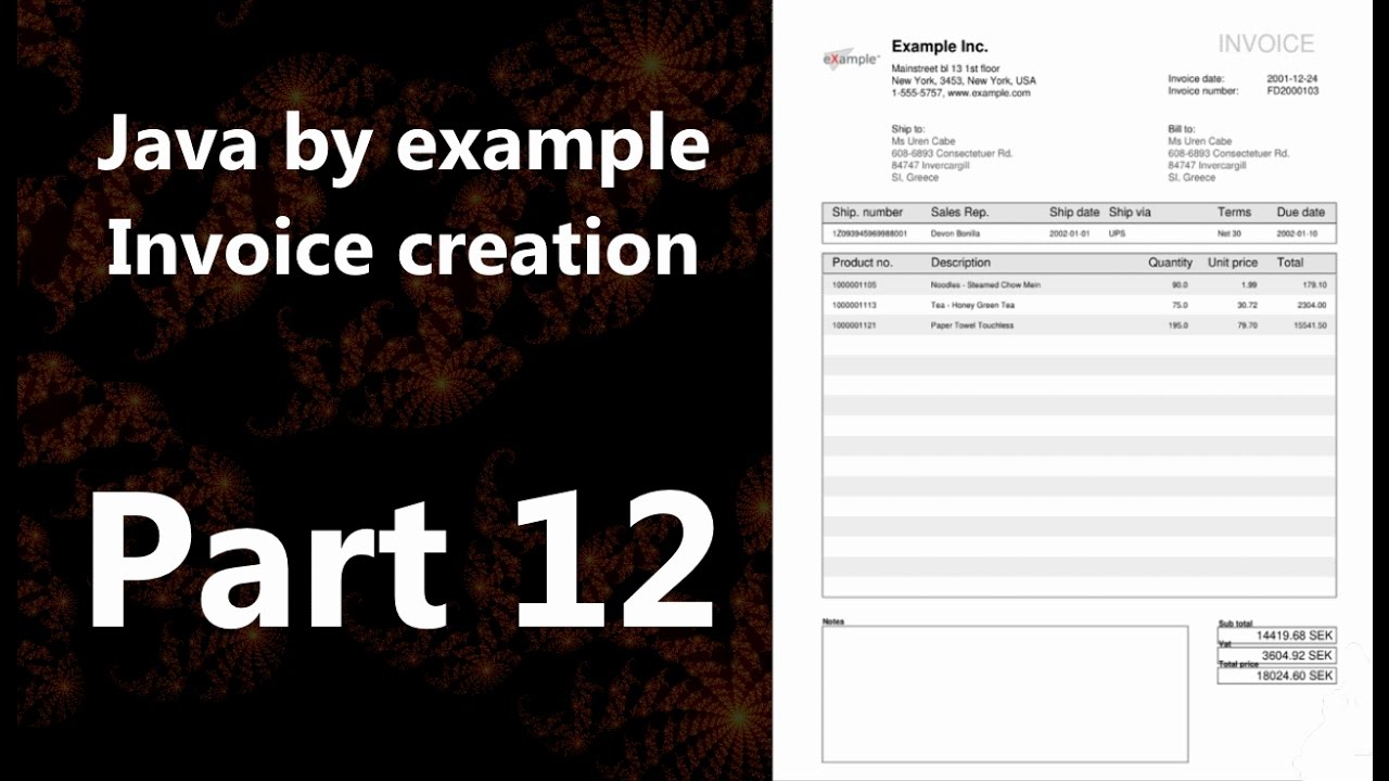 Invoice creation part 12 (Java by Example)