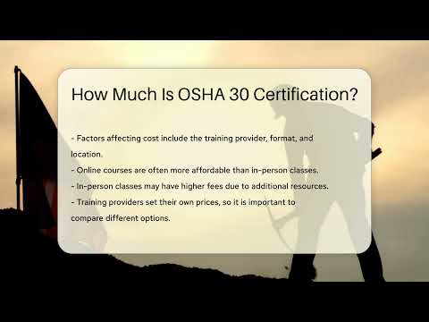 How Much Is OSHA 30 Certification? - CountyOffice.org