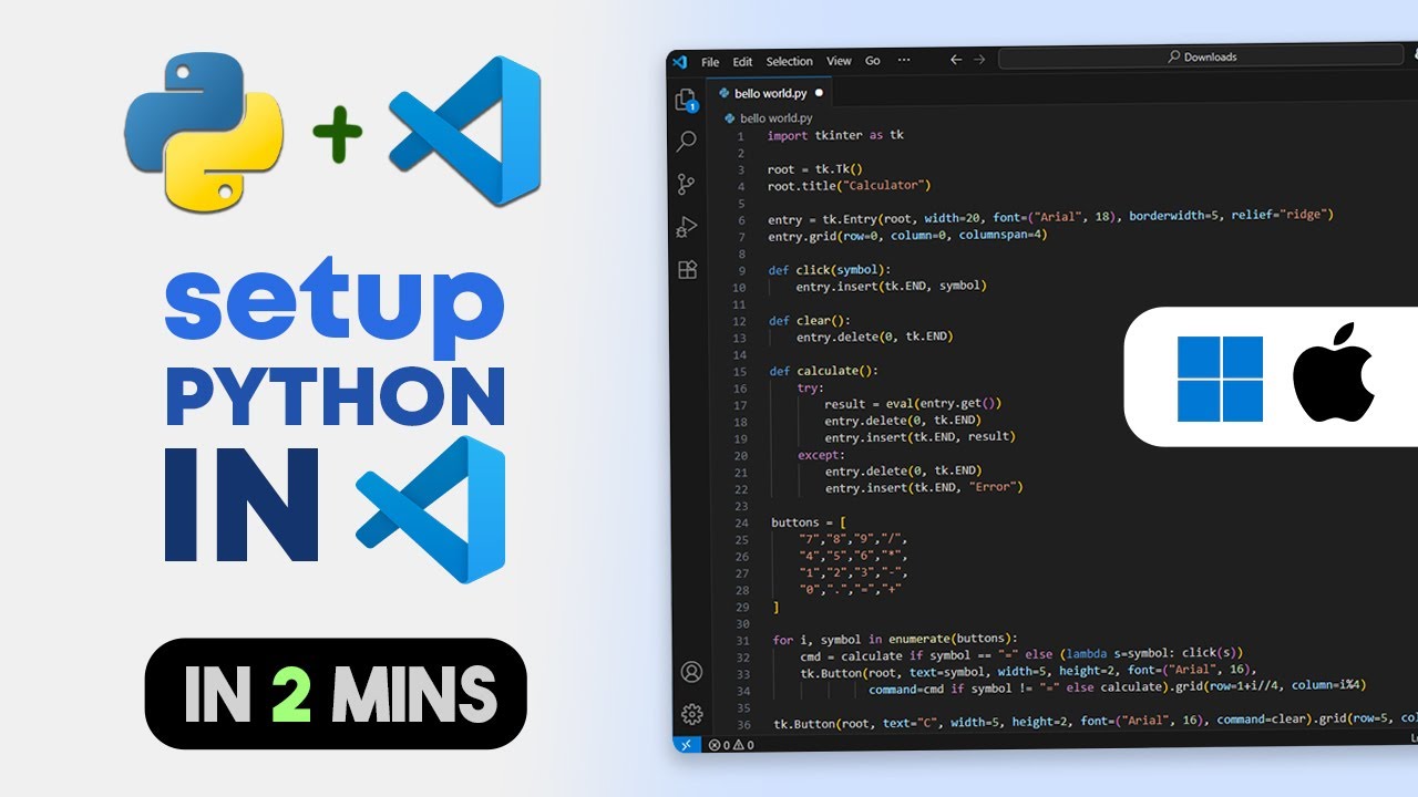 How to Install Python in VSCode | Visual Studio Code Python Setup on Windows / Mac