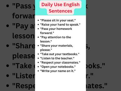 Daily Use English Sentences | Classroom Sentences #speaking