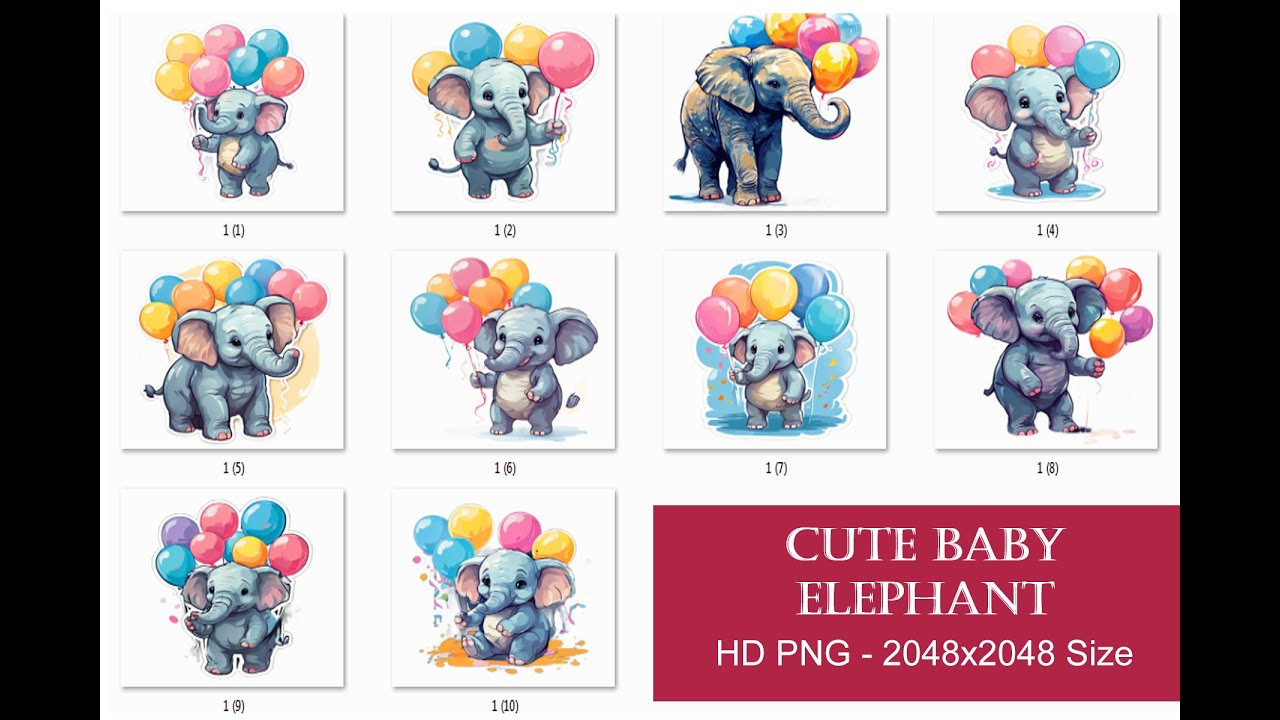 Elephant PNG Images Bundle Pack 5 | Ai Generated Art| #aiimages
