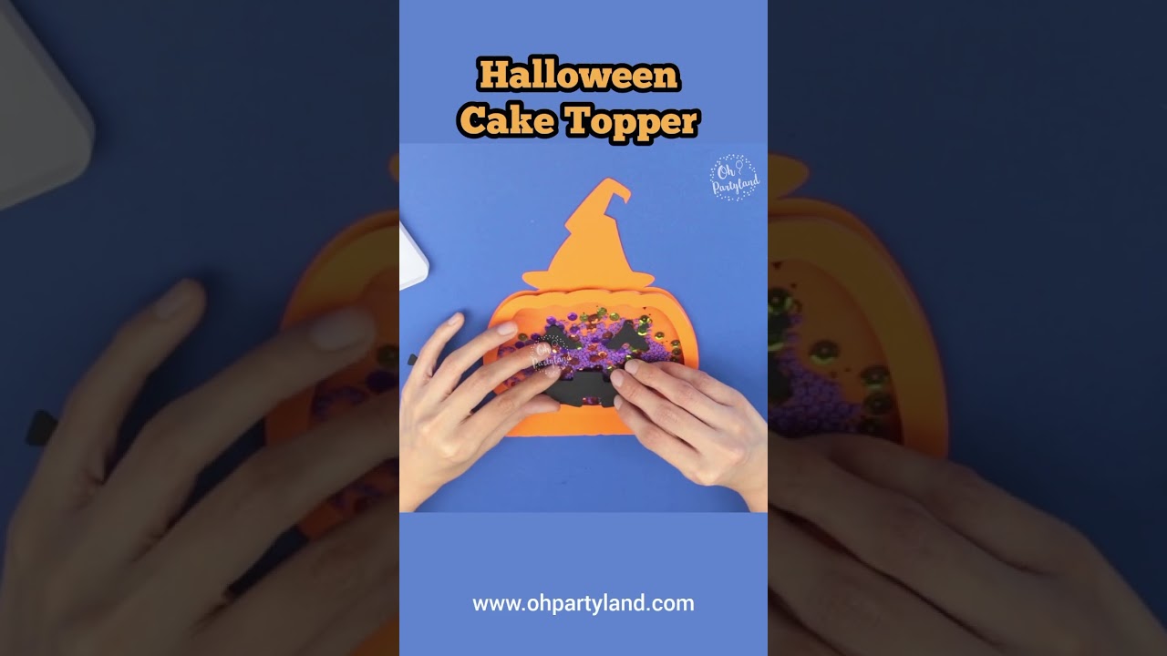 Halloween Cake Topper Free SVG file-Ohpartyland| #cricutideas #halloween #cricutprojects #caketopper