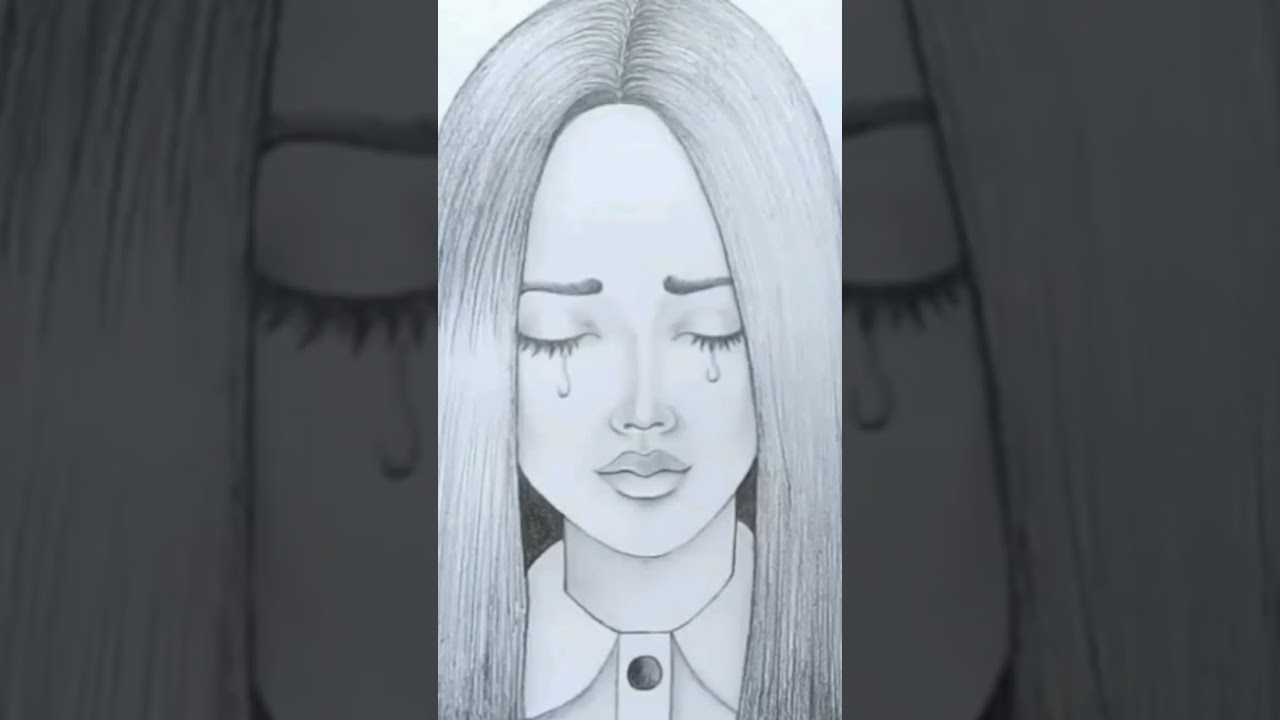 Crying Girl Drawing #crying#girl#drawing#arts #ytshorts #shorts #viral #luckyarts #artist