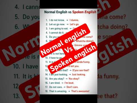 Normal english VsSpoken english#advance #english #englishlanguage #advancedenglish #englishgrammar