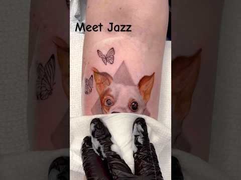 I love tattooing pet portraits! 🐾✨ #tattooshorts #tattoo #shorts #pets #dogs #petportrait