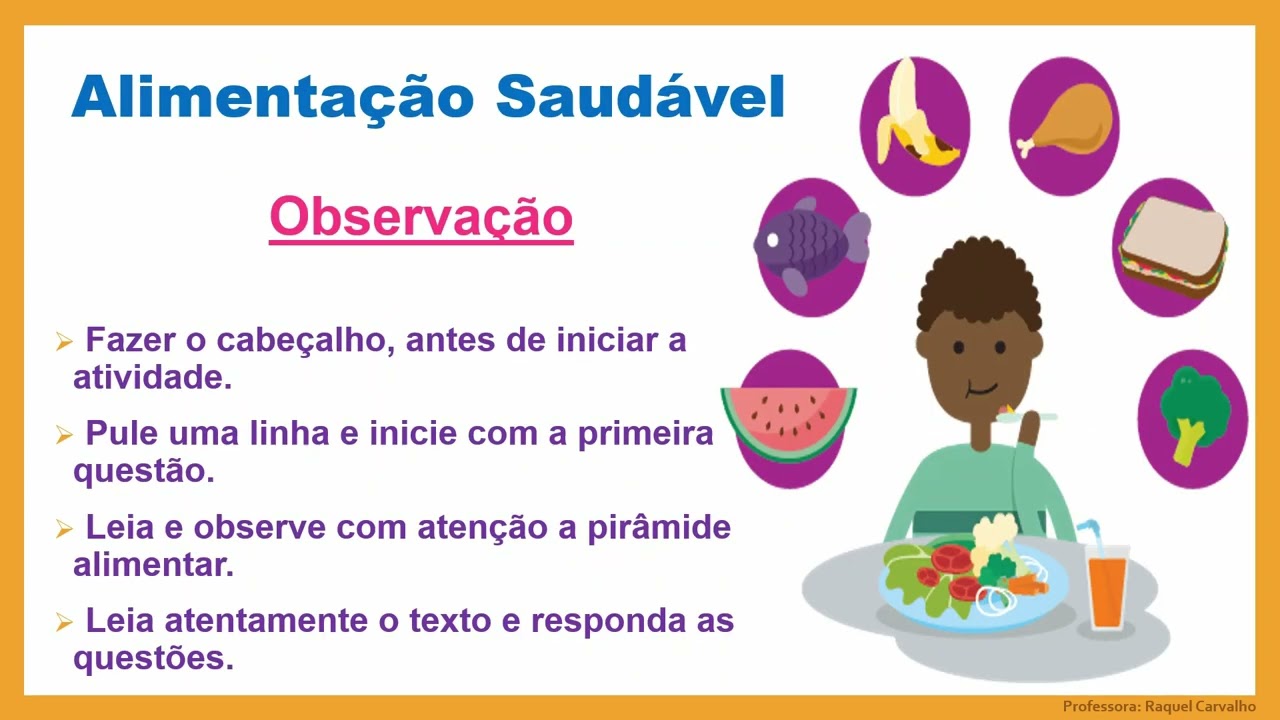 EXERCÍCIO 1: PIRÂMIDE ALIMENTAR - Professora Raquel Carvalho🍉🥗💪🏼