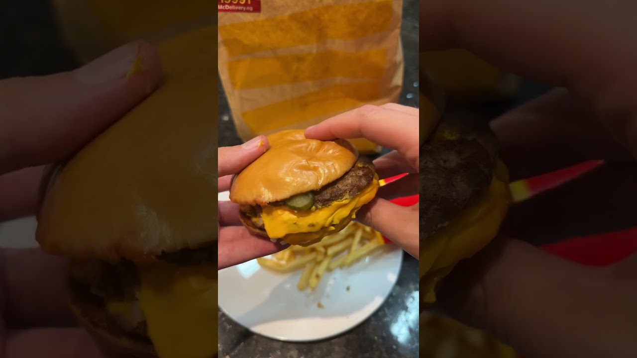 The new Triple Cheeseburger from McDonald’s! 🍔🧀 #asmr #food #pov #burger #povfood