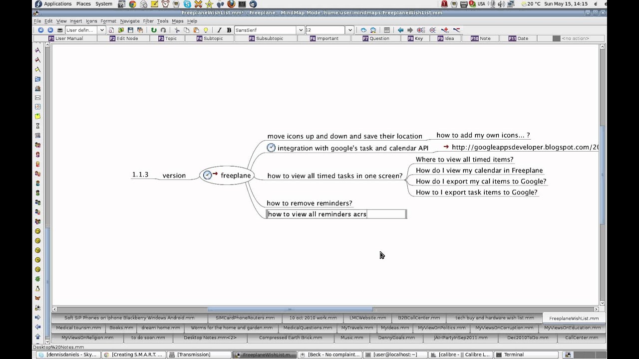 freeplane how to remove reminder? It woks in some places but not all!