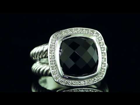 Large David Yurman Onyx Diamond ring