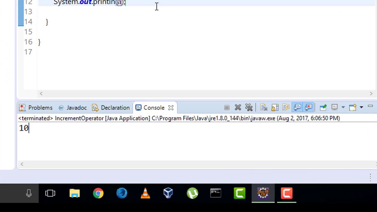15  increment and decrement Operator in java