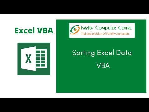 Excel VBA Tutorial | Sorting data in excel using vba
