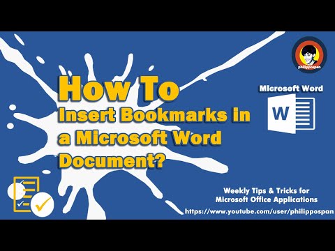 How To Insert Bookmarks In A Microsoft Word Document?