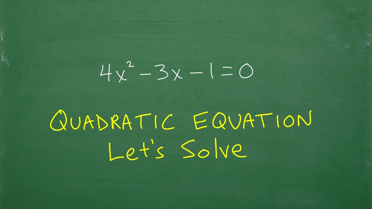 How to Solve This Quadratic Equation – Step by Step…