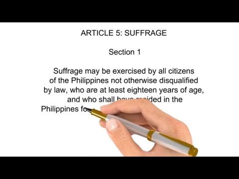ARTICLE V: SUFFRAGE - 1987 Philippine Constitution.