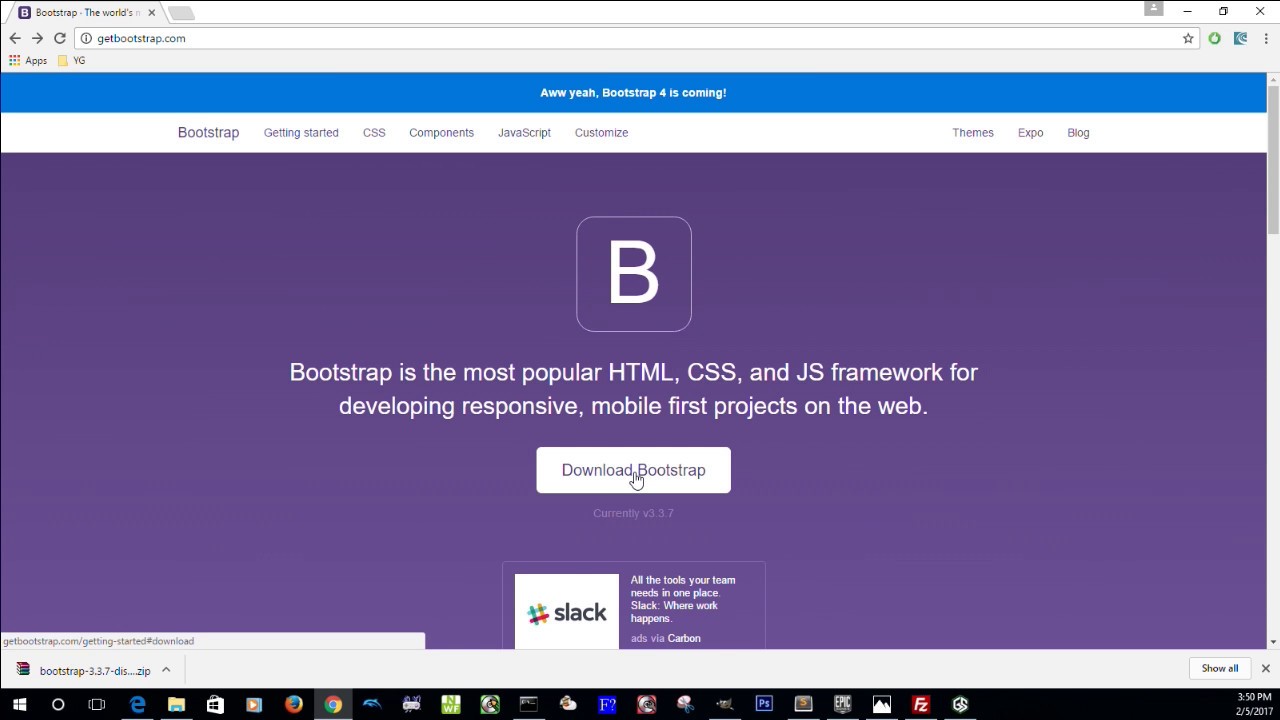 How to install Bootstrap 3 - Getting Started