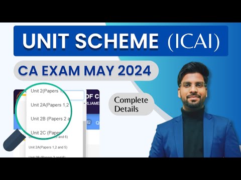 Unit Scheme of ICAI | Complete Details | CA Exams May 2024
