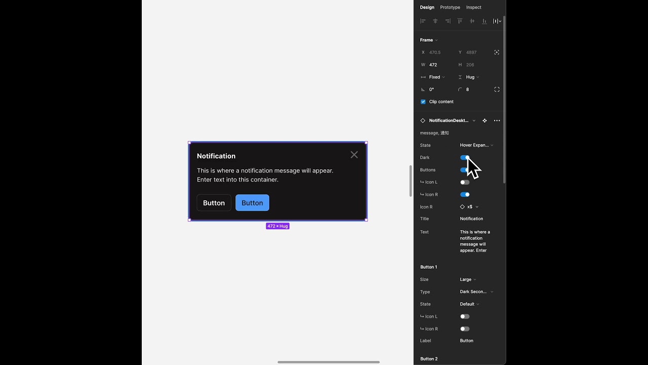 Responsive Notification Component in Figma