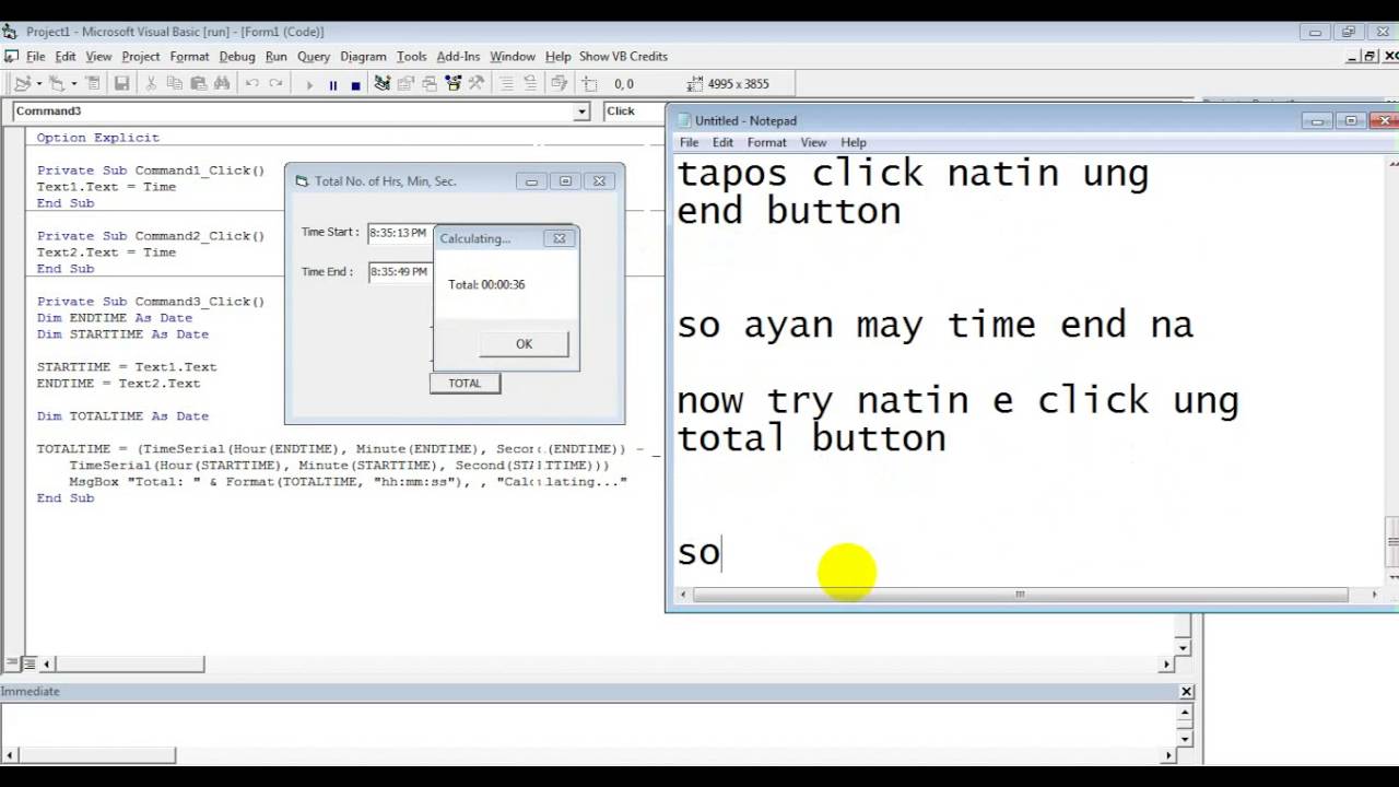 FLOTECH TUTORIAL: VB6.0 Total (Time Start & Time End)