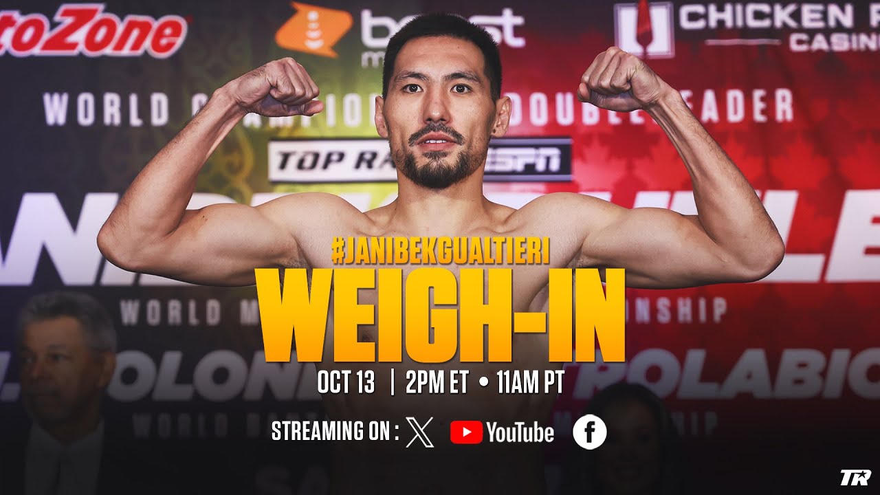 VIDEO: Janibek Alimkhanuly vs Vincenzo Gualtieri | OFFICIAL WEIGH-IN ...