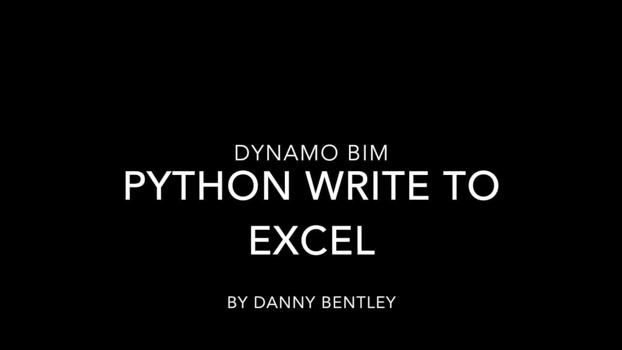 DynamoBIM Python Beginner Write to Excel