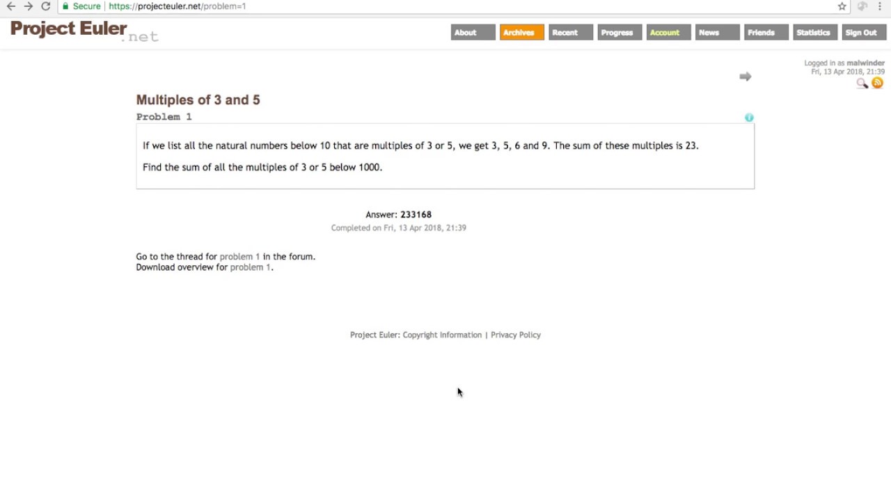 Project Euler - Problem 1 Solution - Java