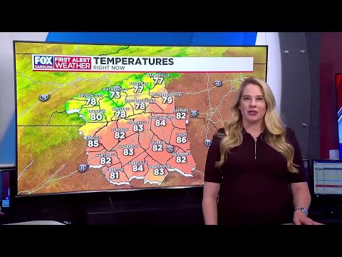 Steamy temperatures to start the work week with a chance for isolated storms
