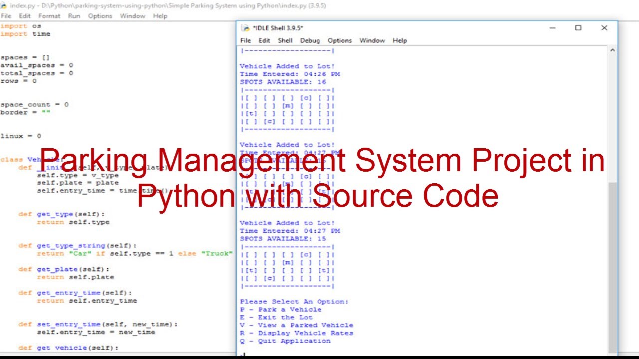 🔴 Parking Management System Project in Python with Source Code