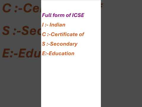 full form of ICSE board