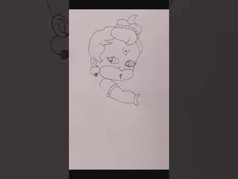 Hanuman drawing||cute baal Hanuman ji drawing #tutorial #hanuman #hanumandrawing #jaihanuman