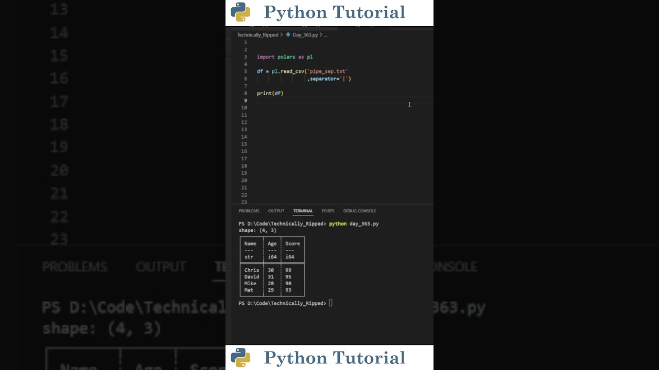 Reading Text Files With Polars | Python Tutorial