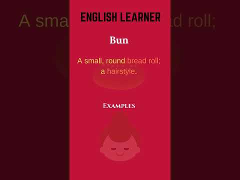 English Word - Bun - Meaning With An Example  #englishwords #english #bun