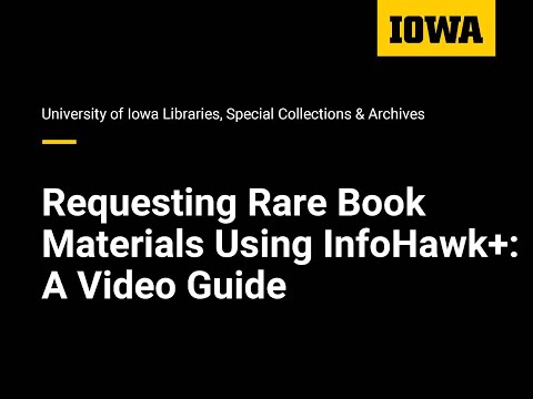 Requesting Rare Book Materials Using InfoHawk+