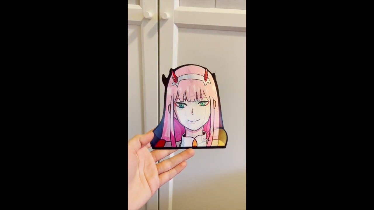 Zero Two Anime Motion Sticker - Anime Stickers - Anime merch - Car decal - darling in the franxx