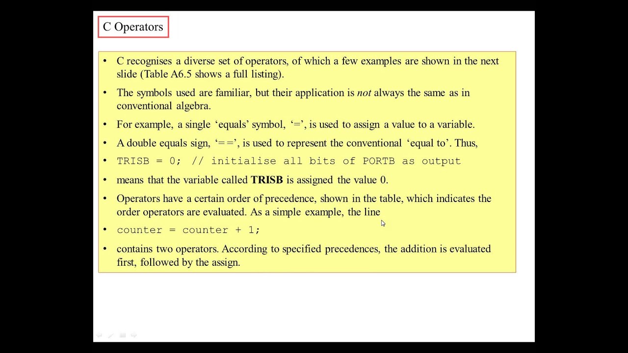 PIC18 Microcontrollers, Unit 1, Ch. 14; Intro to C